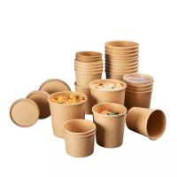 China 12 Oz Kraft Paper Bowls 50 Count with Custom Logo for sale