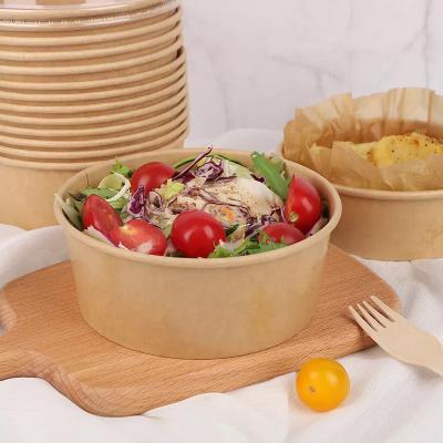China 12 Oz Brown Kraft Paper Bowls for Food Packing No Leak for sale