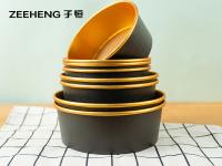 China Bpa-Free Microwave Safe Gold Paper Salad Bowls For Healthy And Fresh Meals for sale