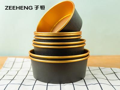 China Bpa-Free Microwave Safe Gold Paper Salad Bowls For Healthy And Fresh Meals for sale