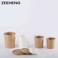 China 16oz Single Wall Soup Cup Made Of 320gsm Sun Paper With 40gsm PE Coating With Lids for sale