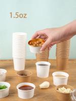 China 2oz Eco Friendly Biodegradable Kraft Sauce Cups With Lids for sale