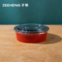 China Black / Red Disposable Paper Bowls With Lids Perfect for Hot and Cold Foods for sale