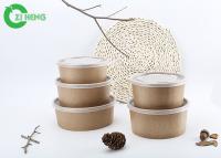 China Disposable Kraft Paper Salad Bowl 500ml Take Away Various Colour Printing Bowl for sale