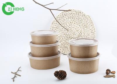 China Disposable Kraft Paper Salad Bowl 500ml Take Away Various Colour Printing Bowl for sale