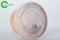 China Food Grade Kraft Disposable Paper Recyclable 12oz Soup Bowls With PP White Lids for sale