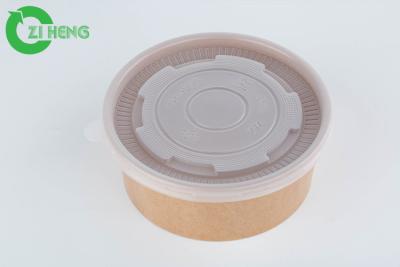 China Custom Printed 36oz Food Grade Brown Kraft Paper Fruit Bowls With White Lid for sale