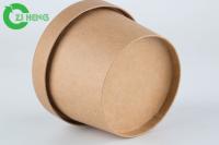 China Thick Screw Thread Bottom Kraft Paper Cups 230ml For Ice Cream PE Coated for sale
