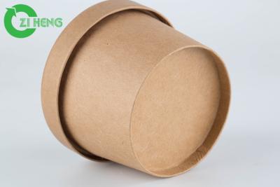 China Thick Screw Thread Bottom Kraft Paper Cups 230ml For Ice Cream PE Coated for sale