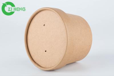 China 350ml Sturdy Kraft Biodegradable Soup Cups Thick Wall For Yoghourt 6 Colors for sale