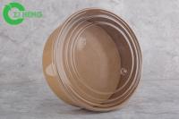 China Take Away Disposable Round Kraft Paper Soup Bowl 500ml To Go Container With Clear Lid for sale