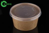 China Food Use Kraft Paper Biodegradable Bowl 16oz With PP Lid For Salad Soup for sale