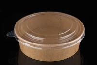 China Round Disposable Salad Bowls With Lids , Durable Take Away Paper Serving Bowls for sale