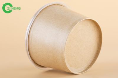 China Biodegradable Soup Paper Food Bowls With Lids Food Grade Sturdy Durable  8 Oz for sale