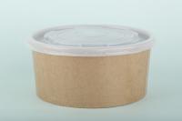 China Recycled Pasta / Soup Kraft Paper Bowls Double PE Coated 25 Oz Flexo Printing for sale