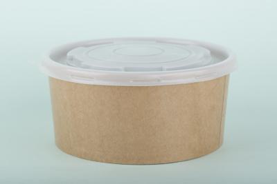 China Recycled Pasta / Soup Kraft Paper Bowls Double PE Coated 25 Oz Flexo Printing for sale