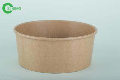 China Food Grade Round Kraft Paper Bowls With Lids For Soup / Fruit / Salad 36 Oz for sale