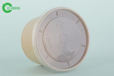 China 500 ML Brown Disposable Paper Bowls With Lids Flexo Printing FDA Certificate for sale