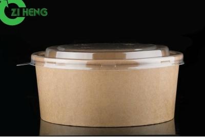 China Round Disposable Salad Bowls With Lids Raw Material 50 Ounce Double PE Coating for sale