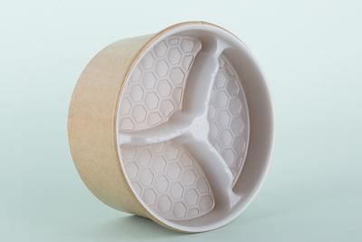 China Sturdy White Disposable Divided Plastic Plates 3 Sections For Snack Serving for sale