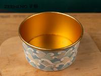 China Gold Foil Coated Logo Paper Food Container 750ml for Hotel Restaurant and Home for sale