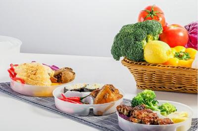 China Soak Proof Round Plastic Container With Compartments 165mm Dinner Food Grade for sale