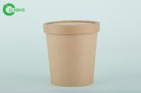 China Non Toxic Salad / Yogurt Kraft Paper Cups 780ml For Taking Out Single Wall for sale