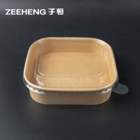 China 750ml /1000ml /1200ml/1400ml Square Food Pack Kraft Bowls for sale