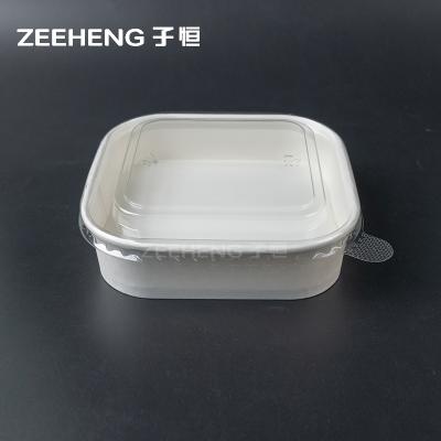 China ZEEHENG Square Salad Paper Bowls With Lids1200ml for sale