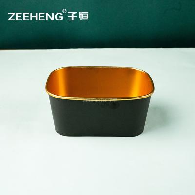 China Durable Black Gold Paper Bowl For Catering Events Parties And Food Service Applications With Eco Friendly Disposable Design for sale