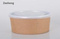 China Various Size Food Brown Kraft Paper Bowl Grease Resistance Microwavable Salad Bowl for sale