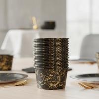 China Black Gold Foil Coating Leakproof Disposable Paper Bowl 300pcs/carton for Food Service and Catering for sale