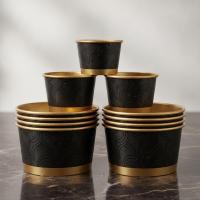 China Gold Paper Bowl with Black Gold Foil Coating Leakproof Design and 1oz To 50oz Capacity for Food Pack for sale