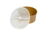 China Custom Kraft Recycled Paper Bowls With Matching Lids , 500 Ml 16 Oz Paper Bowls for sale
