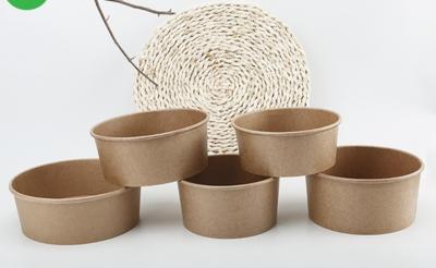 China Microwavable Customised Kraft Paper Bowls , Small Paper Bowls With Lids for sale