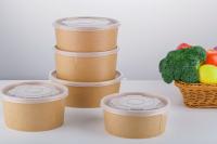 China Custom Disposable Recyclable Paper Lunch Bowls With Lid For Hotel / Household for sale