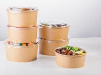 China Home Disposable Leak Resistant Kraft Paper Bowls 600pcs / Carton Packing for sale