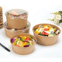 China Food Grade Waterproof Kraft Paper Ice Cream Bowls With Double PE Coated for sale