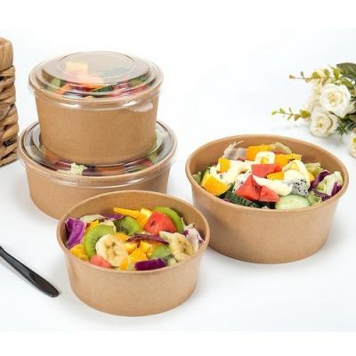 China Food Grade Waterproof Kraft Paper Ice Cream Bowls With Double PE Coated for sale