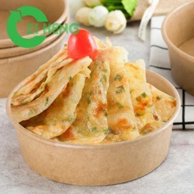 China Disposable Freezer Safe Kraft Paper Bowls , Paper Salad Bowl Food Grade for sale