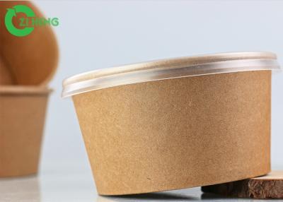 China Odourless Thick Salad Fruit Food Kraft Paper Bowls With Lids For Take Away for sale