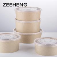 China 32oz 1000ml Oil Proof Bamboo Paper Salad Takeaway Bowls for sale