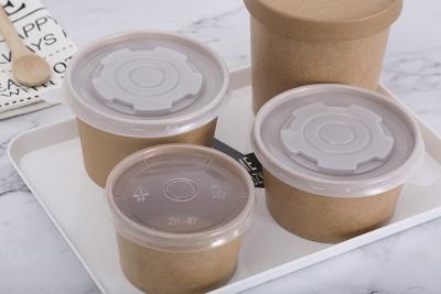 China Disposable Takeaway 32oz Bamboo Paper Salad Bowls With Clear PET Lid for sale
