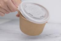 China Food grade customized take away disposable paper soup cups with paper lids for sale