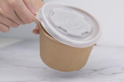 China Food grade customized take away disposable paper soup cups with paper lids for sale