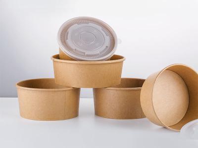 China Natural Kraft Grease Resistant Brown Paper Bowls Food Grade 100% Eco - Friendly for sale