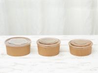 China 25oz 750ml Recycled Custom Disposable Kraft Bowls With Pp Lid Stocked For Salad for sale
