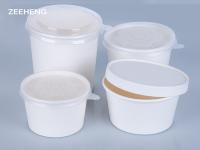China FDA 26oz Double Poly Coated White Paper Bowls With Lids for sale