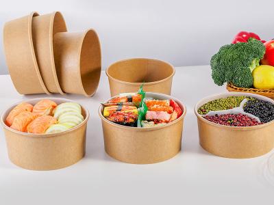 China Sturdy Small Disposable Paper Bowls For Hot Soup , Recyclable And Microwavable for sale