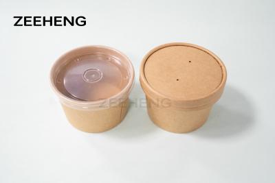 China Double PE Coating 8OZ Biodegradable Soup Bowls With Lids for sale